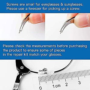 Magnetic Eye Glass Repairing Kit, Sunglasses Eyeglass Repair Kit with Eyeglass Screws，Include 10 Pairs of Screw-in Nose Pads, Screws, Screwdrivers, Tweezer and Cleaning Cloth for Glasses