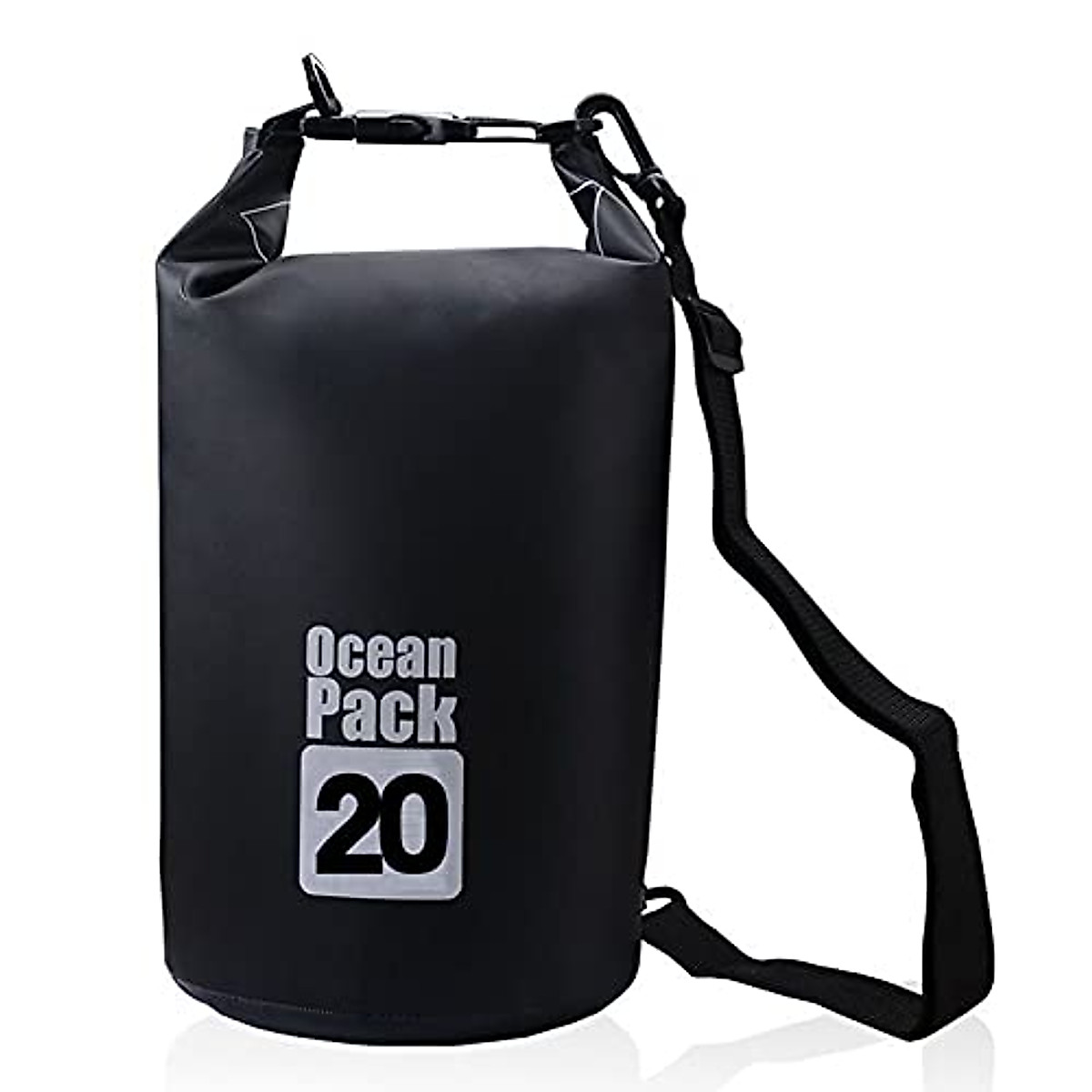 Acever Outdoor Dry Sack/Floating Waterproof Bag 2L/3L/5L/10L/15L/20L/30L for Boating, Kayaking, Hiking, Snowboarding, Camping, Rafting, Fishing and Backpacking (Black, 20L)