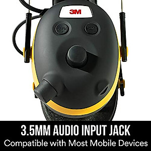 3M WorkTunes Hearing Protector with AM/FM Radio, NRR 24 dB,Black/Yellow