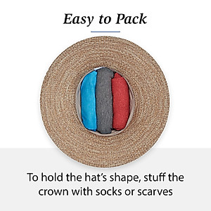 Wallaroo Hat Company – Women’s Victoria Diva Sun Hat – Wide Brim, Packable Design and Adjustable Sizing for Medium Crown Sizes – Style for Summer Parties, Poolside and Outdoor Events (Mixed Camel)