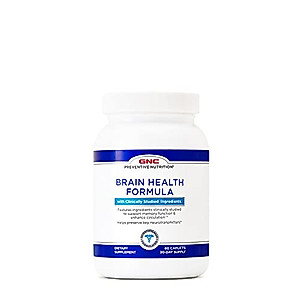 GNC Preventive Nutrition Brain Health Formula, 60 Caplets, Supports Memory Function and Enhances Circulation