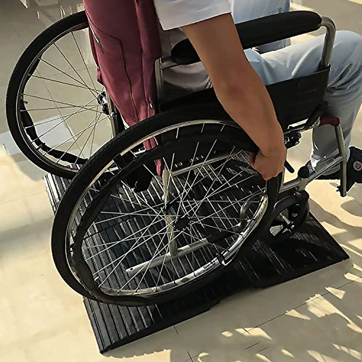 GUENZO Threshold Ramp, Bridge Ramp for Wheelchair, Heavy Duty Rubber Ramps for Lawn Mower Wheelchairs Scooter, Old People Disability Chair Handicap Ramps (Color : 2 Packs)