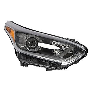 TBVECHI Headlight Assembly for 2019 2020 2021Kia Forte Halogen w/LED DRL Passenger Side Headlamp Replacement, Black Housing Clear Lens Front Head Light Lamp 92102M7100 92101M7100