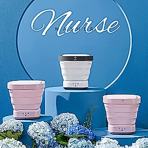 GENESIX Portable Washing Machine Folding Mini Washer For Small Items Of Clothing Like Baby Clothes Underwear Bra Sock (Pink), GENESIX003