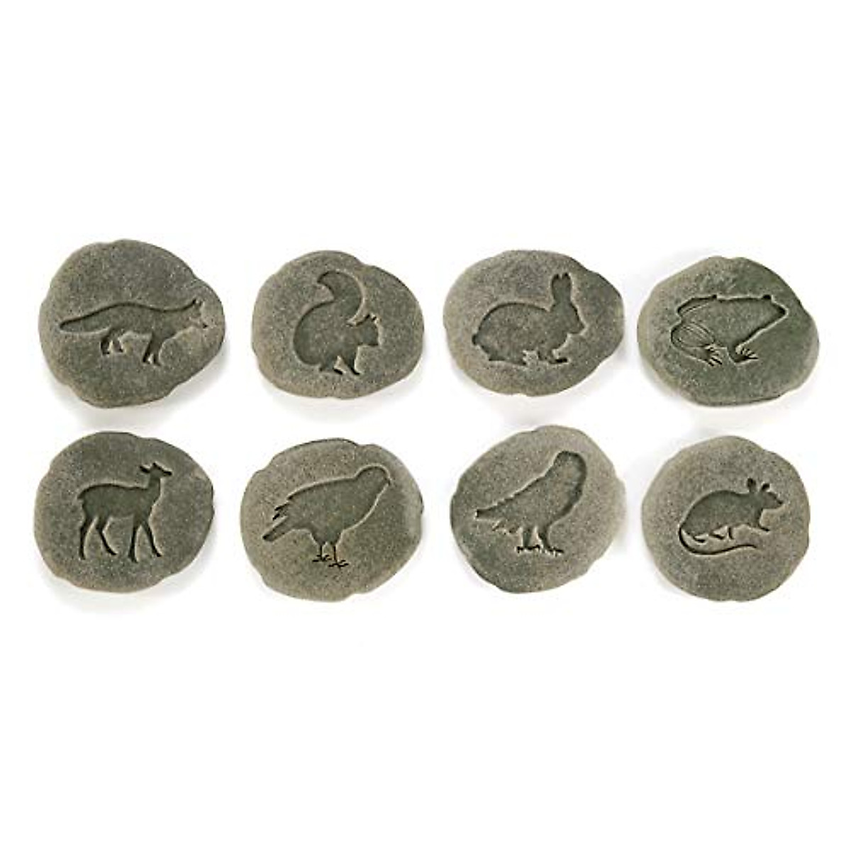 Yellow Door Let’s Investigate Woodland Footprints Double Sided Stones with Animal Tracks and Animal Picture, Create Fun Animal Games with Fossil Set, Stone, Set of 8, Toddler Toys for 3 Years & Up