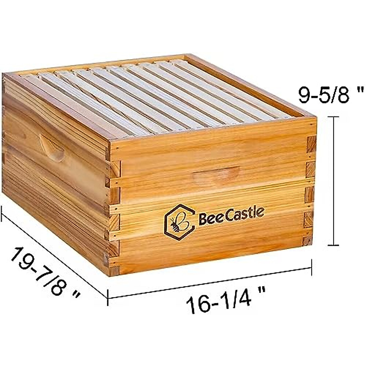 Heavy Wax Coated Unassembled Langstroth Deep/Brood Box with Frames and Beeswax Coated Foundation Sheet (10 Frame)