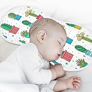 vvfelixl Lovely Green Cacti Burp Cloths for Baby Boy Girls Baby Washcloths Burp Rags 1 Pack