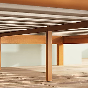 ZINUS Alexia Wood with Wood Headboard Bed Frame with headboard / Solid Wood Foundation with Wood Slat Support / No Box Spring Needed / Easy Assembly, Rustic Pine, King