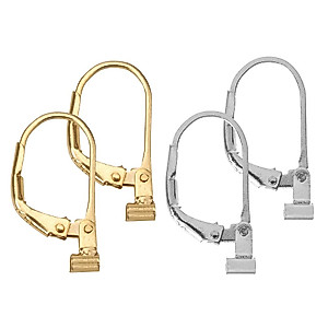 Convertiblez 2 Pair of Earring Converters. Converts pierced post earring to lever back drop dangle pierced earrings. Combo contains 1 pair Sterling Silver and 1 pair 14K Gold over Sterling Silver.
