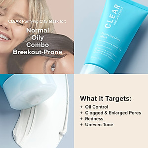 Paula's Choice - CLEAR Purifying Clay Face Mask with Oil Absorbing Bentonite, Kaolin & Salicylic Acid, Minimizes Large Pores & Redness, for Oily & Acne-Prone Skin, 3 Ounces