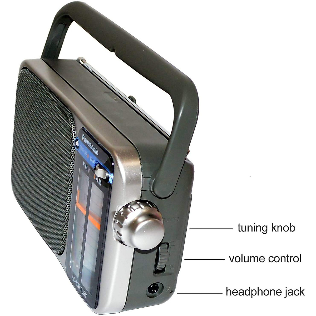 Panasonic RF-2400D / RF-2400 Portable FM/AM Radio with AFC Tuner + 4 X Panasonic AA Batteries + Starter Bundle