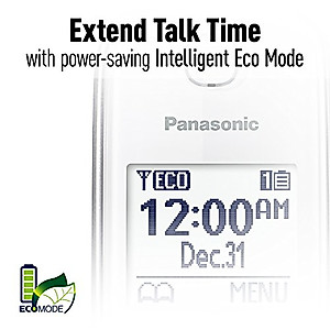 Panasonic DECT 6.0 Expandable Cordless Phone with Answering Machine and Smart Call Block - 2 Cordless Handsets - KX-TGD532W (White/Silver)