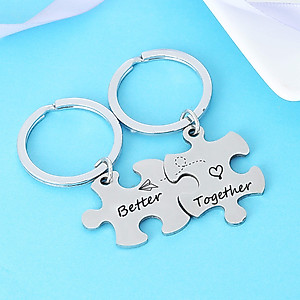 Nimteve Gifts for Couples Boyfriend Gift Girlfriend Keychains For Husband Wife Valentines Day Gift Anniversary Couple Key Chain (Style C)