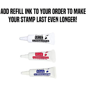 ExcelMark 3-Line Custom Self Inking Rubber Stamp - Home or Office - 9011