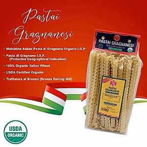 Mafaldine Italian Pasta di Gragnano | I.G.P. Protected | USDA Certified Organic | 17.6 Ounce | 500 Gram