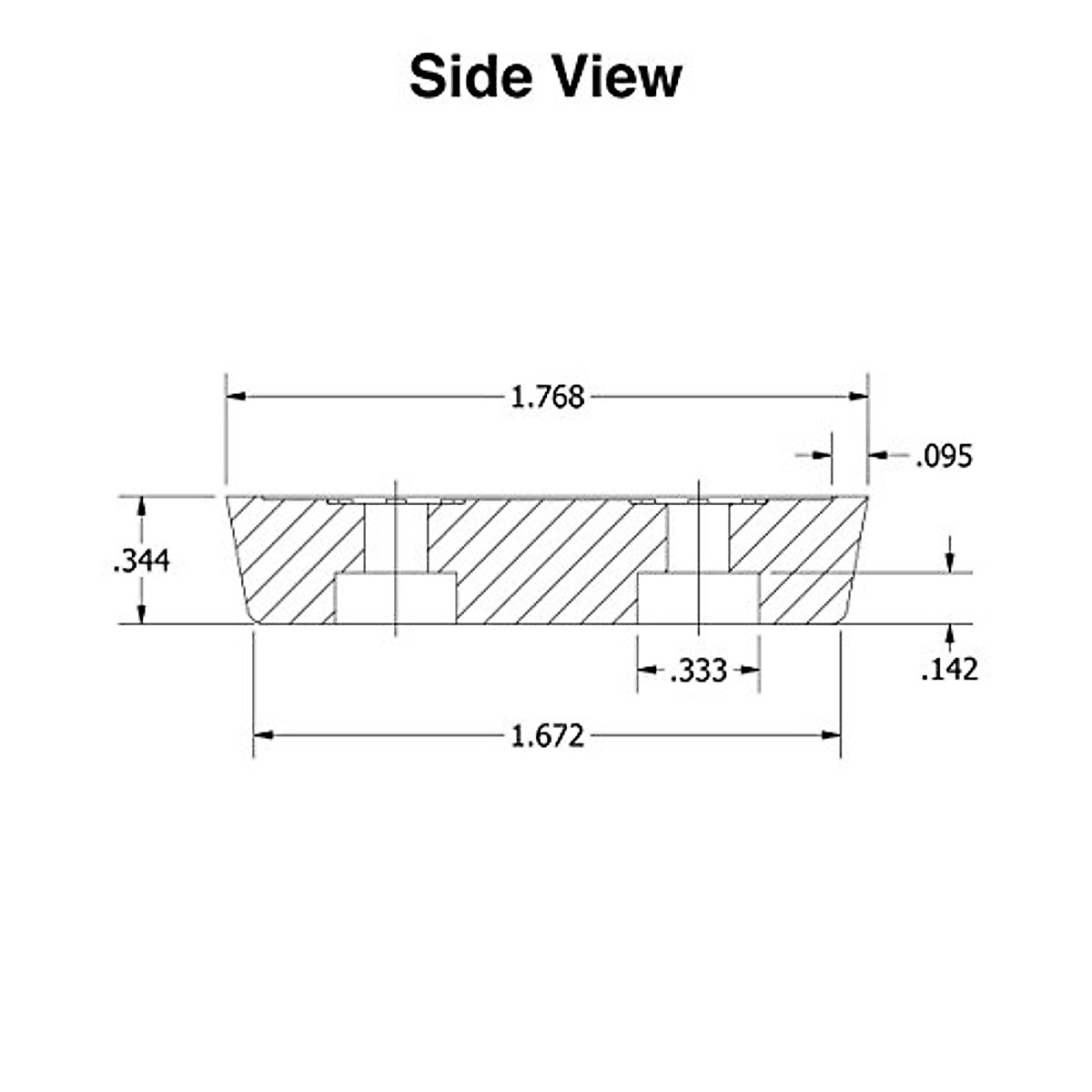 4 Small Rectangular Rubber Feet Bumpers - .344 H X 1.768 L X .885 W - Made in USA