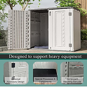 ZZM Outdoor Storage Shed, 4x2.5 FT Lockable Resin Storage Cabinet, Waterproof for Patio Furniture Cushions, Pool Supplies, Gardening Tools, Weatherproof and UV Resistant