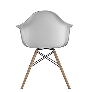 DHP Mid Century Modern Chair with Wood Legs, White