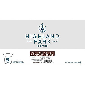 Highland Park Coffee Single Serve Coffee Pods, Chocolate Mocha, Chocolate Mocha, 80.0 Count