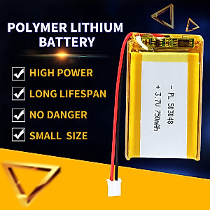 YDL 3.7V 750mAh 503048 Lipo battery Rechargeable Lithium Polymer ion Battery Pack with JST Connector