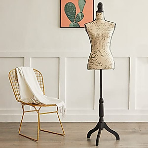 DRDINGRUI Standing Female Mannequin Body, Height Adjustable from 52'' to 67'', Pinnable Dress Form with Tripod Base for Dress Jewelry Display