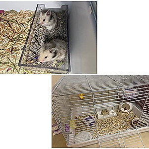 Hamster Sand Bath Box Transparent Acrylic Bathroom Small Animal Cleaning Supplies Dust Removal Bathtub Bathing Container for Hamster Gerbil Sugar Glider (2 Pcs)