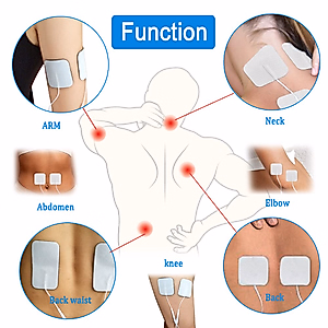 TENS Unit Replacement Pads - Compatible with AUVON and TENS 7000 Unit - Durable Self-Adhesive Electrodes Pads Combo 12 Pcs 2"X 2" and 2"X 4", Latex-Free for Lower Back and Multiple Pain Relief