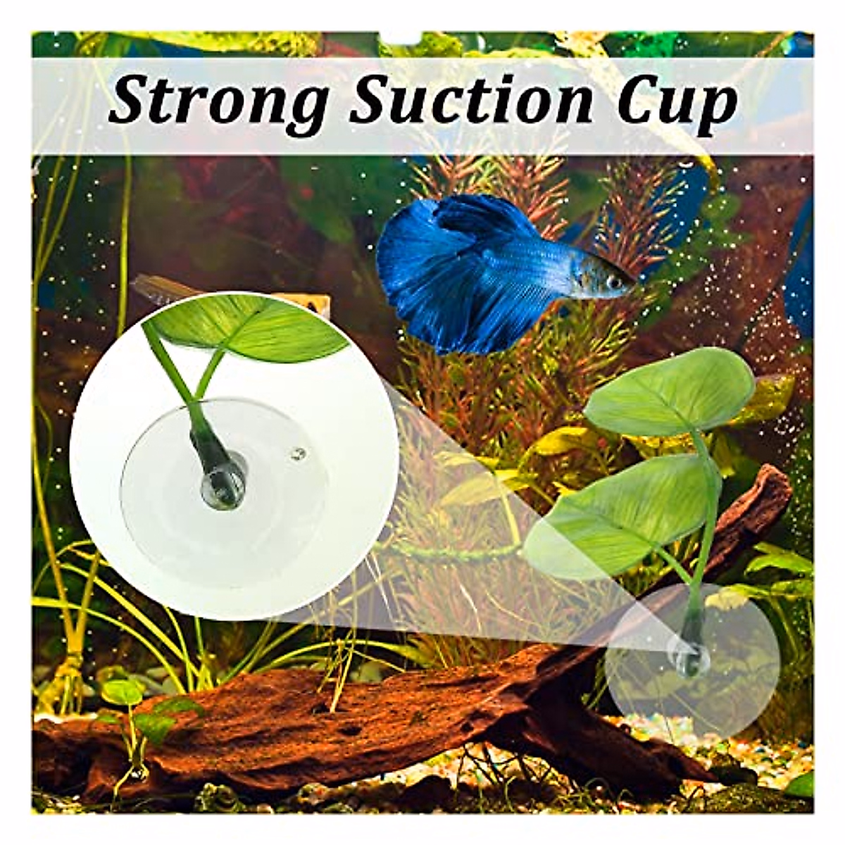 WishLotus Betta Leaf, 2 Pack Lightweight Realistic Betta Leaf Hammock Double Leaf Design Fish Tank Plant Decoration for Betta Habitat Aquarium Decoration Accessories (Green)