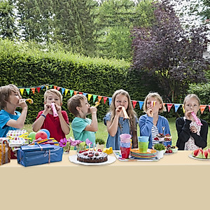 byojia 8Pcs Beige Plastic Tablecloths for Rectangle Tables, Plastic Table Cover Disposable Ivory Party Table Cloths for Wedding Birthday Baby Shower Anniversary Christmas Party Decorations (54 x108)