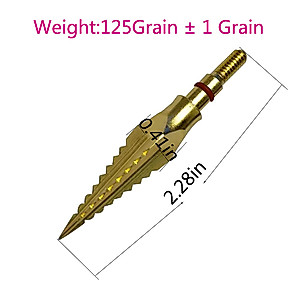 Hunting Broadheads, 6PK Traditional Hunting Arrow Head Archery Broadheads 100/125 Grains Arrow Tips for Hunting and Shooting Game (Gold)