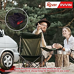 RVVIN RV Leveler Blocks 2 Pack, Including RV arc Leveler, Wheel Wedge, Non-Slip Rubber Floor mat, That can Withstand 35,000 lbsfor,Travel Trailers, Trucks, RV Campers (Black&Red)