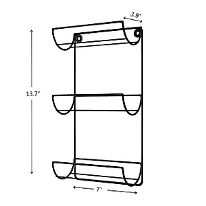 Towel Rack Wall Mounted Metal Wine Rack Washcloths Bathrobe Storage Shelf Organizer Hand Towels Holder for Bathroom Cloakroom - Black