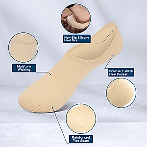 Ordenado Women's 9 Pairs Casual Thin No Show Socks Non Slip Flat Boat Line