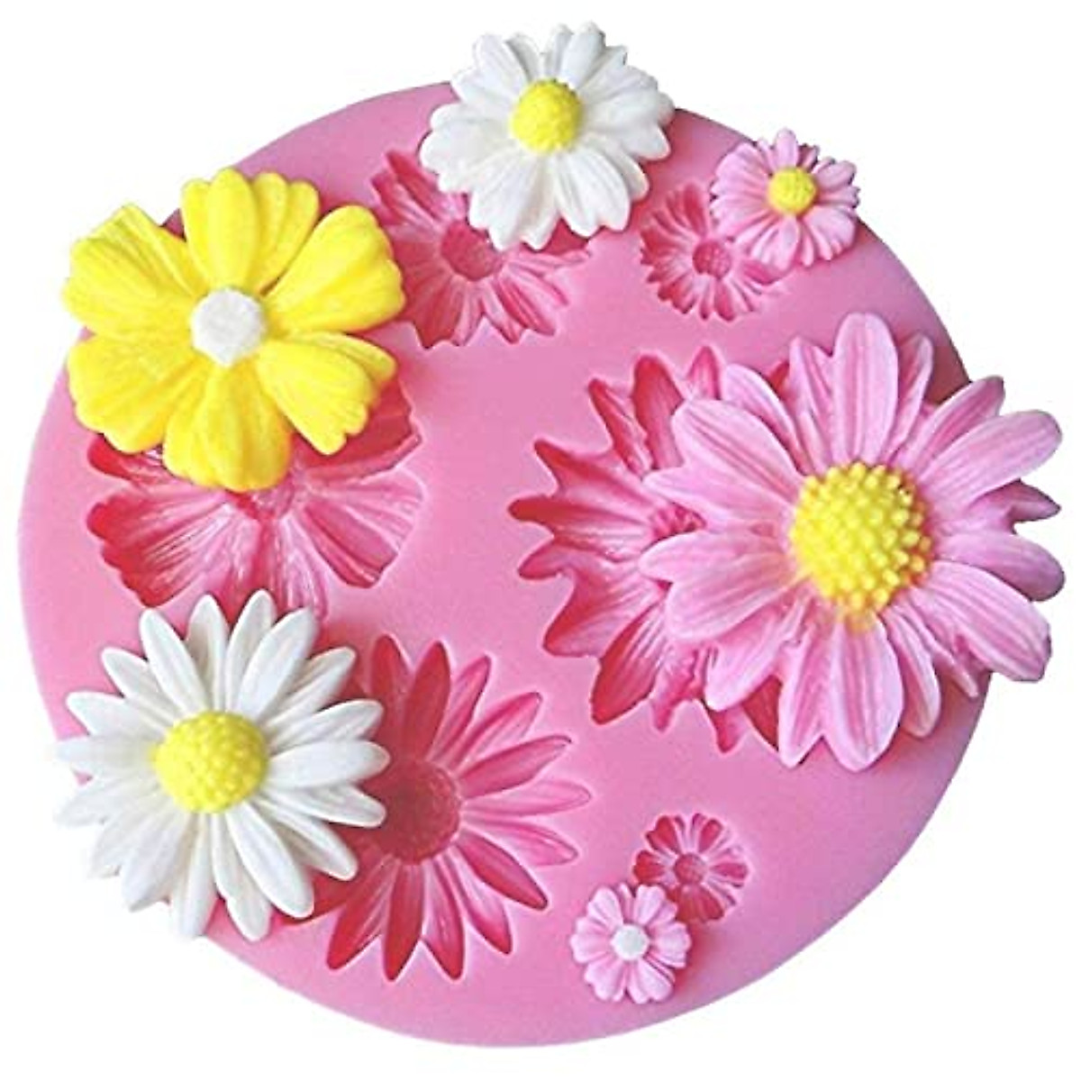 6 Pcs Flower Silicone Mold Set,Rose Daisy Butterfly and Mini Flowers Molds for Candy Chocolate Fondant Polymer Clay Soap Crafting Projects Cake Decoration