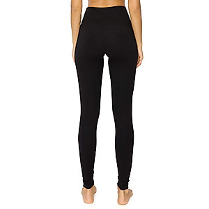 Leggings Depot Womens ActiveFlex 5" Waistband High Waisted Active Leggings Pants (Black, Large)