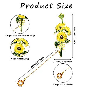 Bookmarks for Women Metal Bookmarks,Cute Bookmarks for Women, Sunflower Bookmark, Bookmarks for Book Lovers, Unique Bookmarks for Student Teacher, Flower Book Markers for Women Girls