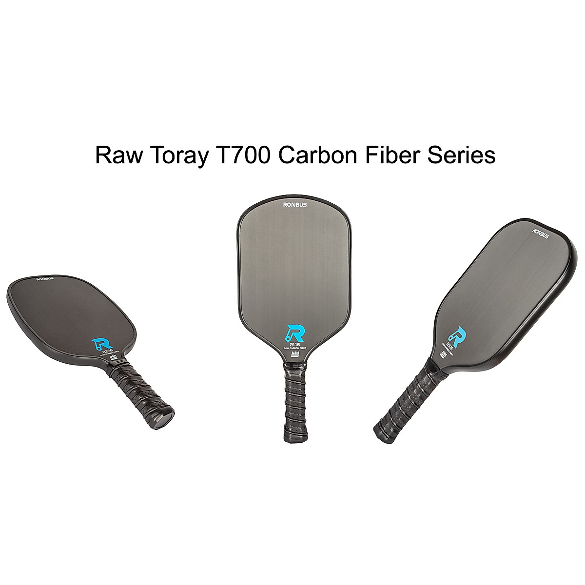 Ronbus R1.16/R2.16/R3.16 Raw Toray T700 Carbon Fiber Pickleball Paddle with 16 mm Polypropylene Honeycomb Core (R3.16)