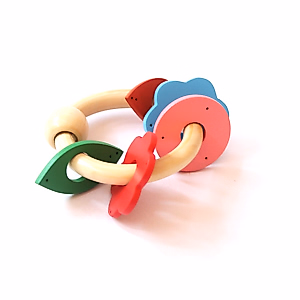 Shumee - Wooden Keys Rattle for Babies - Sensory Developmental Musical Teething Toy - Age 6 Months+
