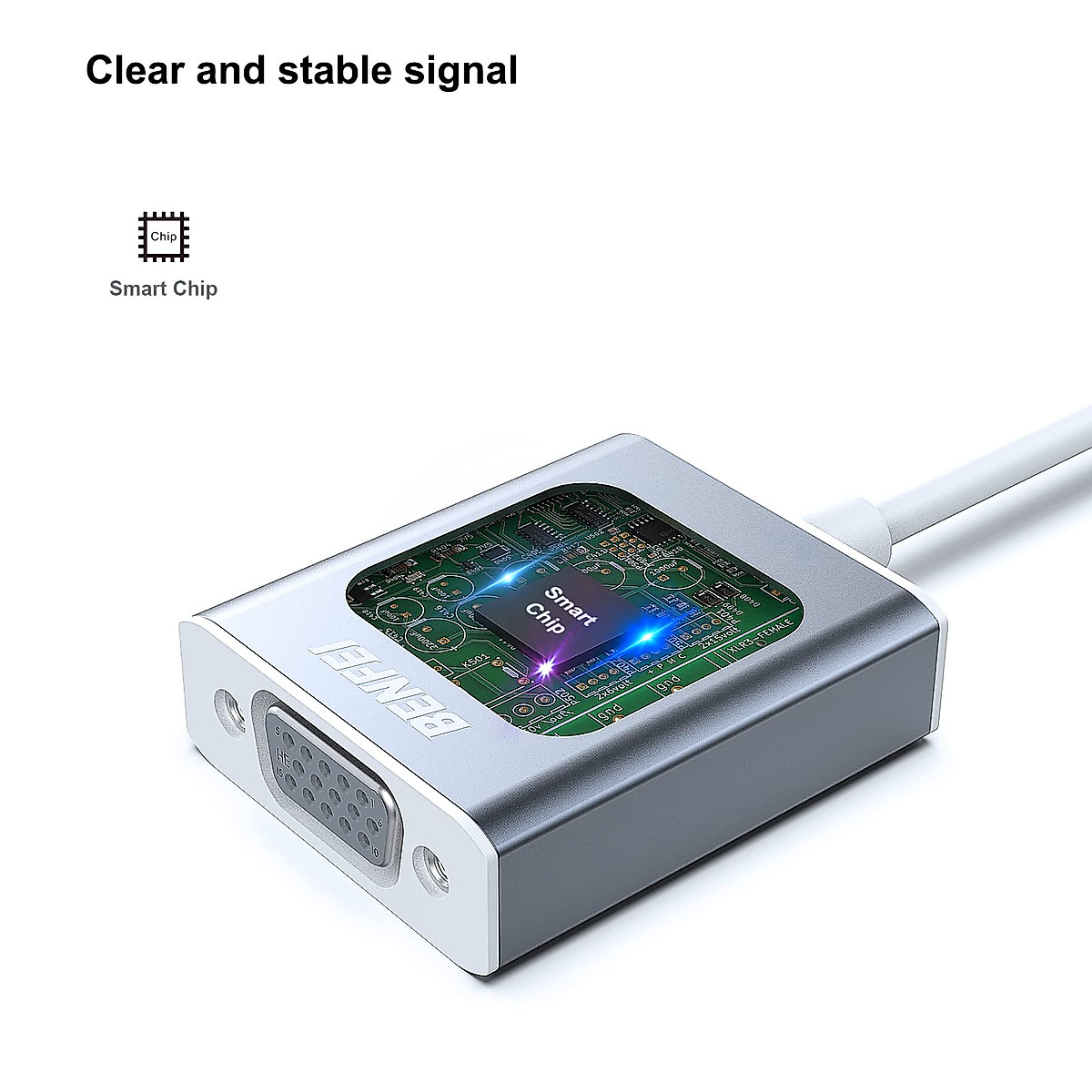 BENFEI USB C to VGA Adapter, Type-C(Thunderbolt 3/4) to VGA Adapter with iPhone 15 Pro/Max, MacBook Pro/Air 2023, iPad Pro, iMac, S23, XPS 17, Surface Book 3 and More[Aluminium Shell]