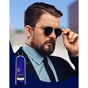 Krieger + Shne Shampoo for Men - 16oz (1 Bottle) Invigorating Shampoo with Tea Tree Oil & Peppermint Oil, Paraben Free Formulated to Heal Dry Scalp, Dandruff, and Prevent Hair Loss