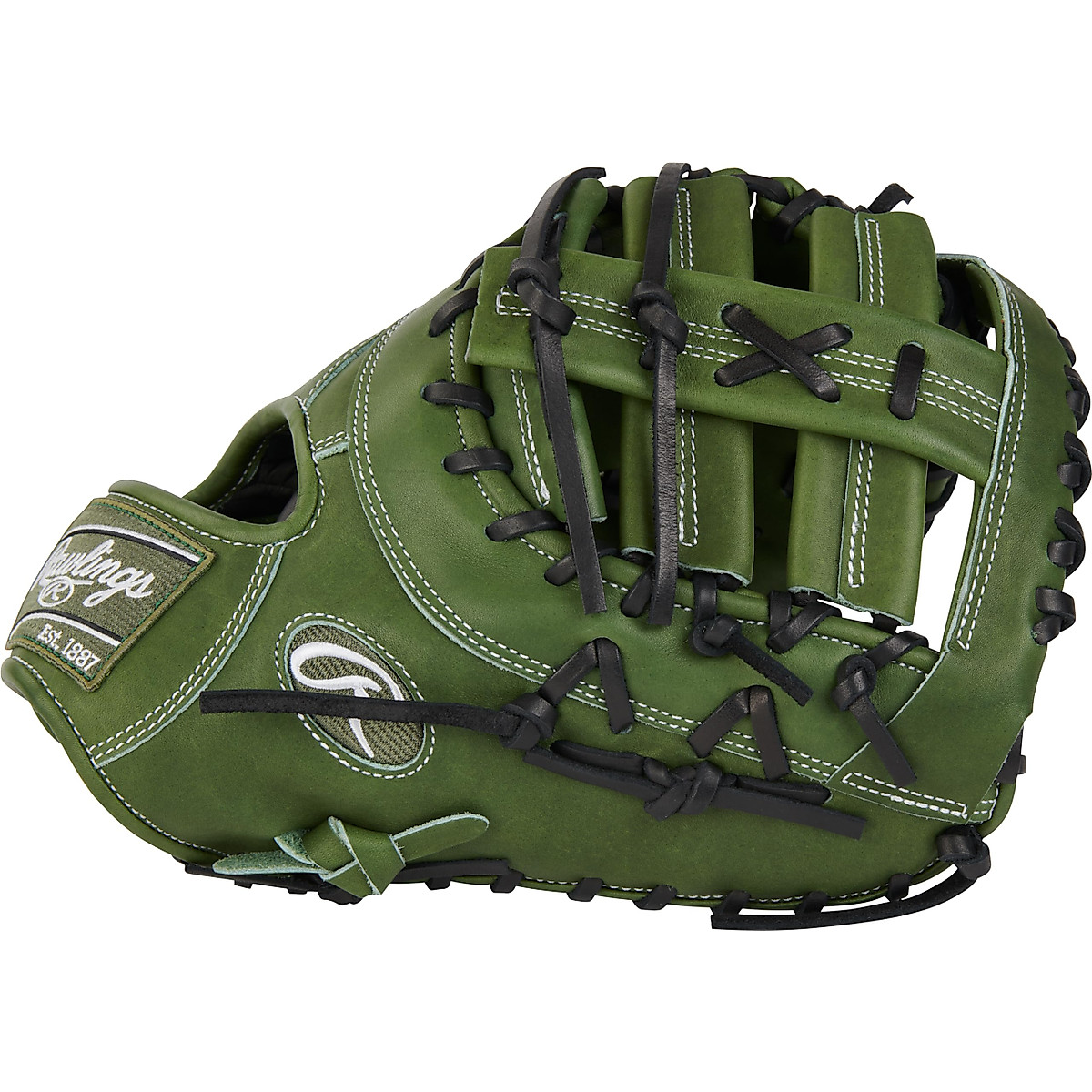 Rawlings | Heart of The Hide Baseball First Base Mitt | Right Hand Throw | 13" - SPDB Web | Military Green