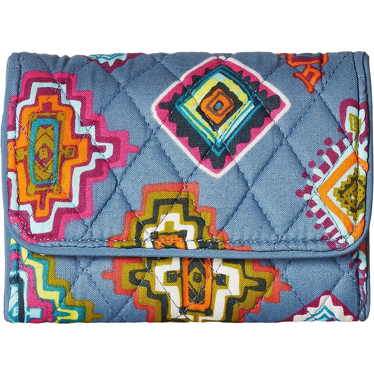 Vera Bradley Rfid Riley Compact Wallet Painted Medallions One Size