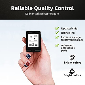 63xl Black Ink Cartridge Compatible Replacement hp 63xl hp Ink 63 Black Ink Cartridge hp Envy 4520 4525 hp OfficeJet 5255 3830 4650 5258 hp DeskJet 1110 1112 3630 (2B)