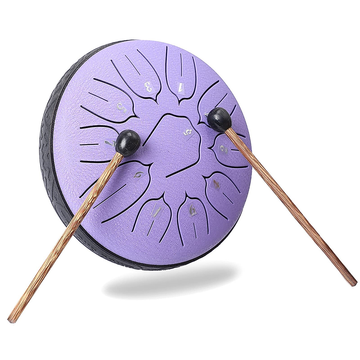 Steel Tongue Drum, Ubblove Handpan Drum 11 Notes 6 inch Percussion Instruments with Mallets Bag for Meditation Musical Education Concert Party Gifts - Purple