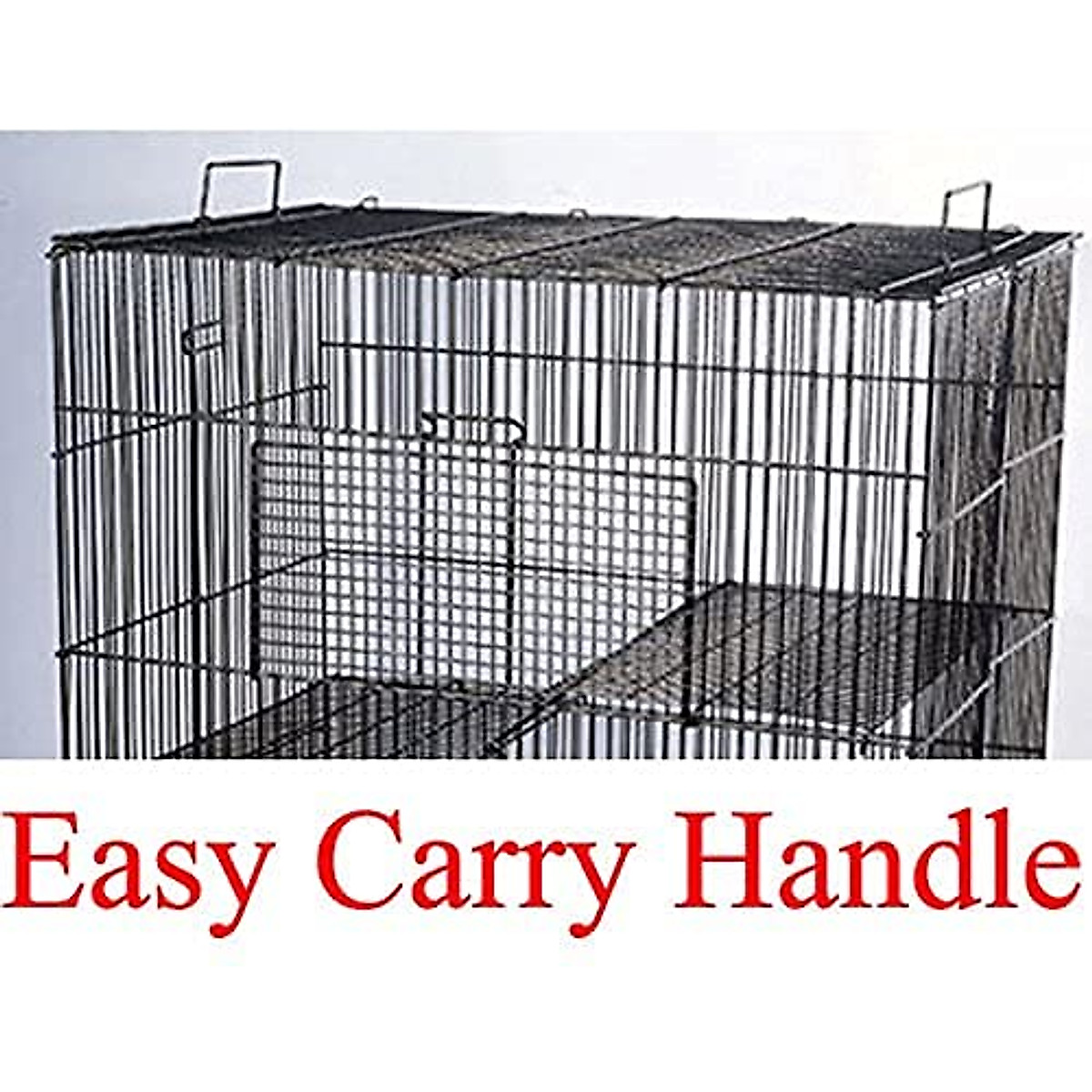 3-Levels Easy Collapsible Ferret Chinchilla Sugar Glider Rats Mouse Animal Critter Chew-Proof Metal Carrier Travel Cage with Narrow 3/8-Inch Bar Spacing Easy to Setup No Tools Needed Easy Storage