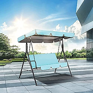 XYQSBY Swing Chair Seat/Canopy Replacement 3/2 Seater, Garden Canopy Swing Chair Cover Set Universal, 210D Waterproof UV Resistant Silver Coated Oxford Cloth (Color : Pink, Size : 195×125×15CM)