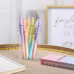 Mr. Pen- Retractable Gel Pens, 6 Pack, Gradient Color Barrels, Black Gel Pens, Fast Dry, Gel Pens Fine Point 0.5mm, Retractable Pens, Cute Pens, Gel Ink Pens, Aesthetic Pens for Journaling