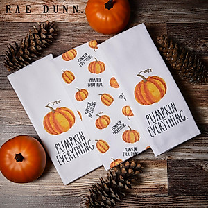 Rae Dunn Set of Hand Towels for Kitchen and Bathroom, 100% Cotton, Embroidered Dish Towels, Decorative Hand Towels, Pumpkin Everything, 3 Pack