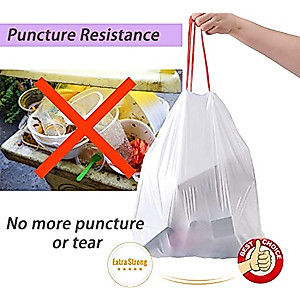 Small Trash Bag - 2.6 Drawstring Garbage Bags Bathroom Trash can Liners 10 Liters for Bedroom Bathroom Office Home 60 Counts