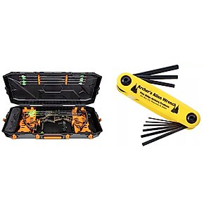 Flambeau Outdoors Formula Bow Case with Pine Ridge Archery Allen Wrench Set | Foamless Protection and Industrial Strength Tools
